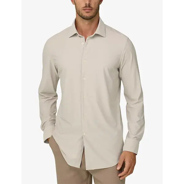 Boggi Milano Slim-fit Long-sleeved Stretch-woven Shirt