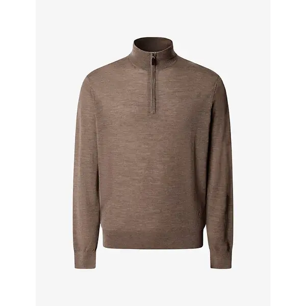 HACKETT Half-zip Regular-fit Merino-wool Jumper