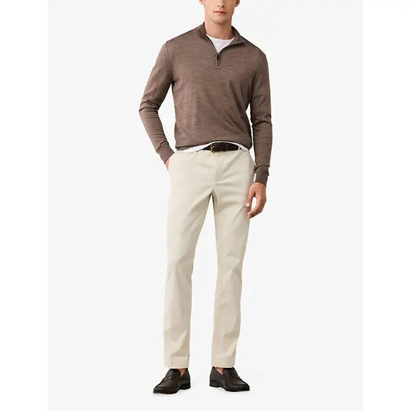 HACKETT Half-zip Regular-fit Merino-wool Jumper