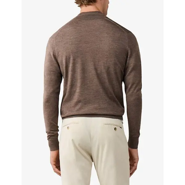 HACKETT Half-zip Regular-fit Merino-wool Jumper