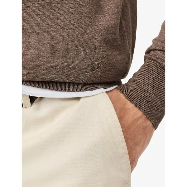 HACKETT Half-zip Regular-fit Merino-wool Jumper
