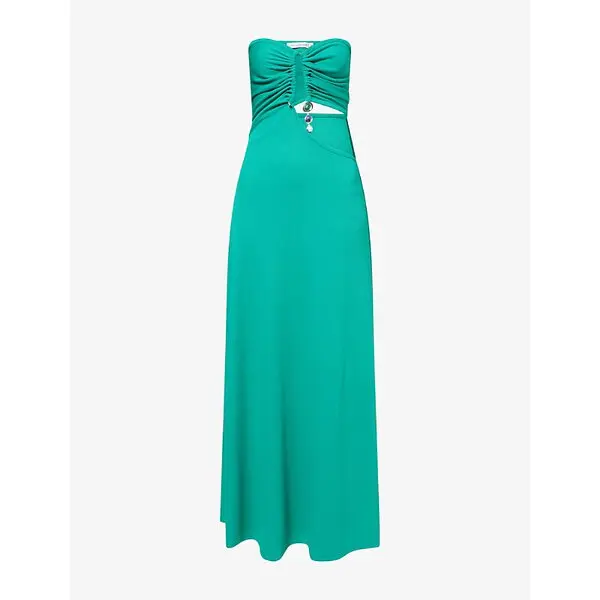 Christopher Esber Droplet Crystal Embellished Strapless Maxi Dress