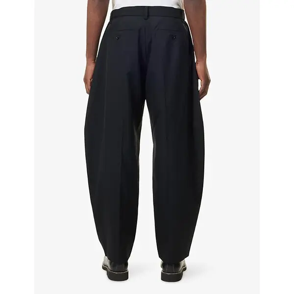 Sacai Barrel-leg Wool-blend Trousers