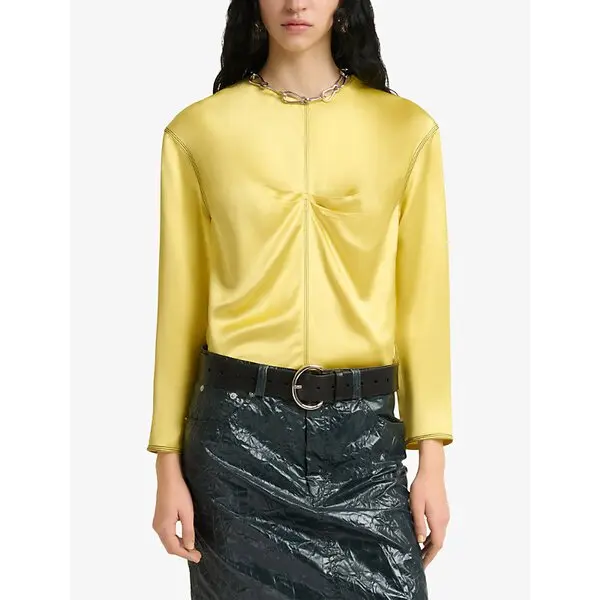 Marni Contrast Stitch Satin Top