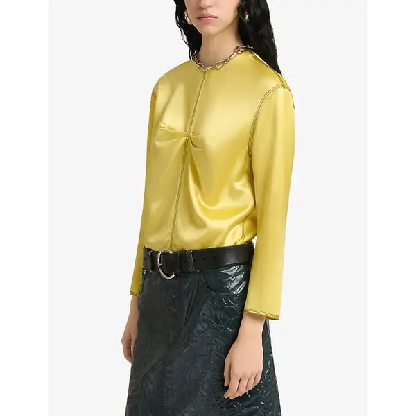 Marni Contrast Stitch Satin Top