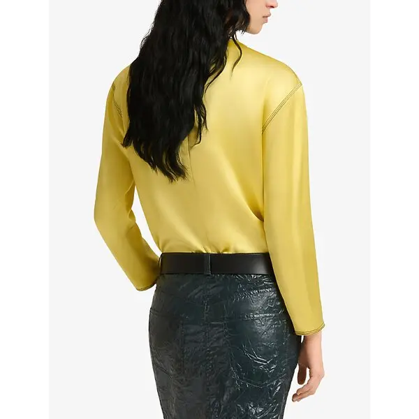 Marni Contrast Stitch Satin Top