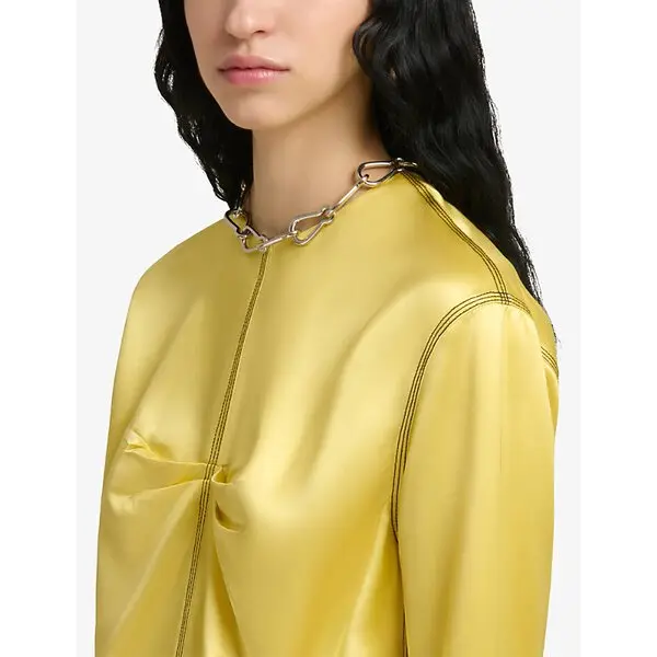 Marni Contrast Stitch Satin Top