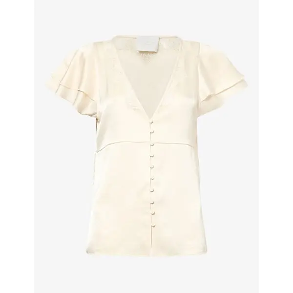 Citizens Of Humanity Lola Lace-trim Satin Top - Cream