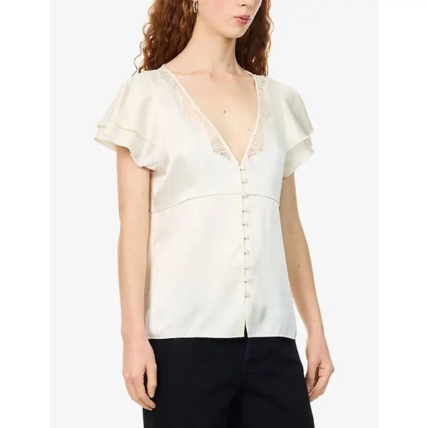 Citizens Of Humanity Lola Lace-trim Satin Top