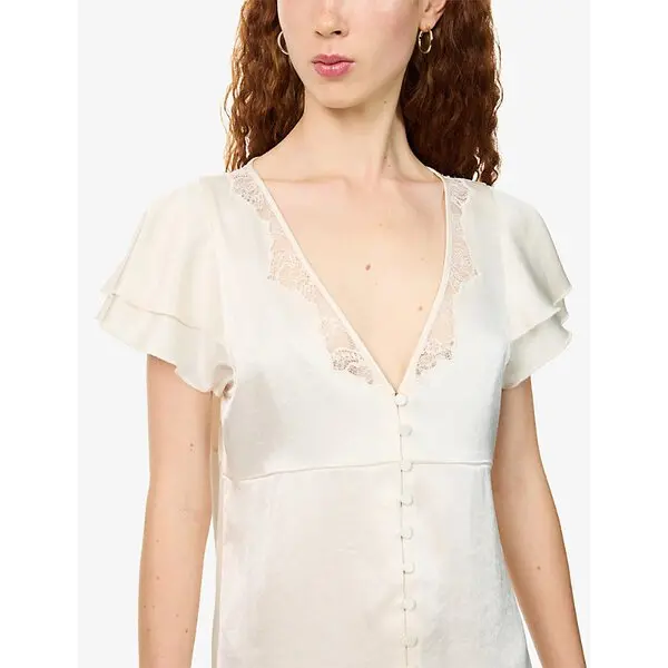 Citizens Of Humanity Lola Lace-trim Satin Top