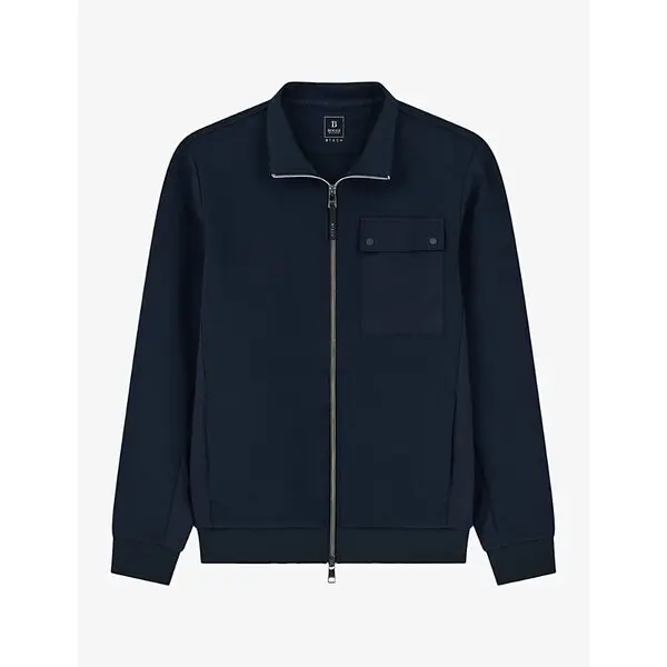 Boggi Milano Patch-pocket Zipped Cotton-blend Sweatshirt