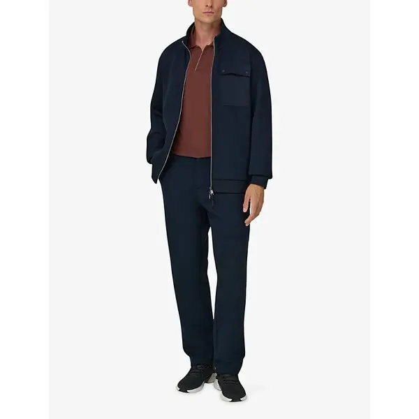 Boggi Milano Patch-pocket Zipped Cotton-blend Sweatshirt