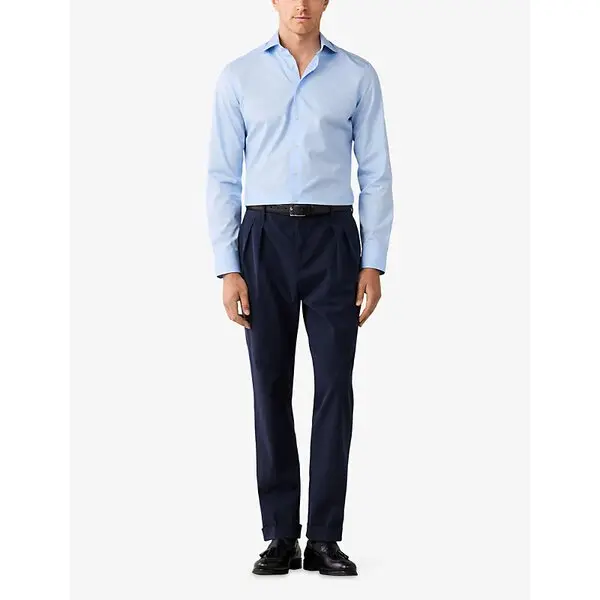 HACKETT Formal Tailored-fit Long-sleeve Cotton Shirt
