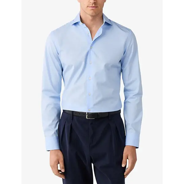 HACKETT Formal Tailored-fit Long-sleeve Cotton Shirt