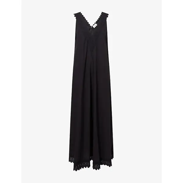 Dissh Annabel Lace-trim Cotton-blend Maxi Dress