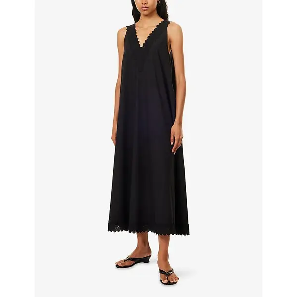 Dissh Annabel Lace-trim Cotton-blend Maxi Dress