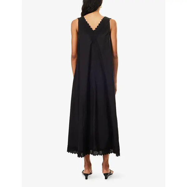 Dissh Annabel Lace-trim Cotton-blend Maxi Dress