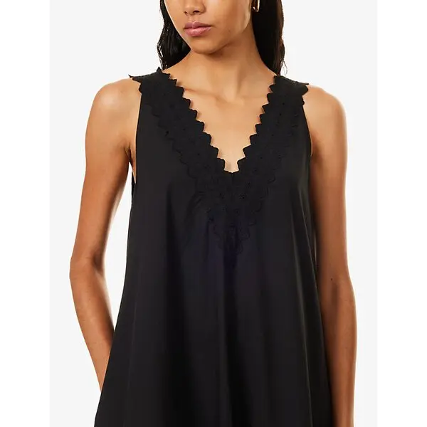 Dissh Annabel Lace-trim Cotton-blend Maxi Dress