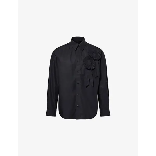 Simone Rocha Ruffle Rosette Cotton Shirt