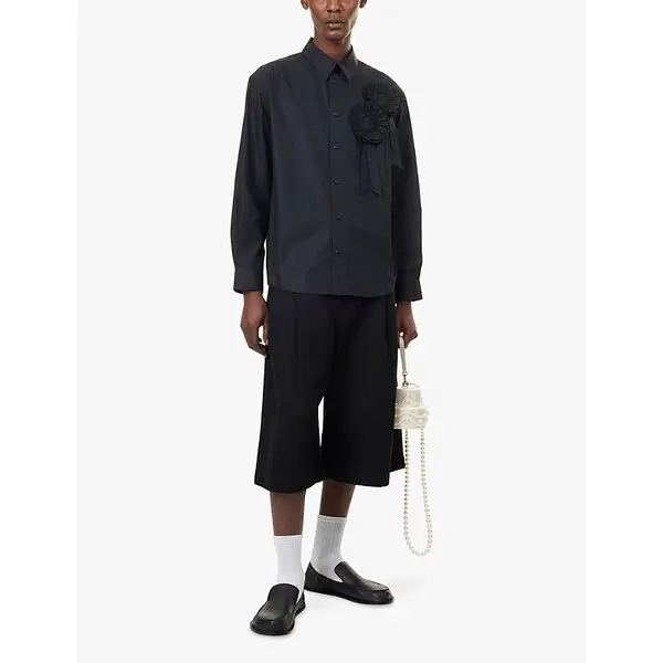 Simone Rocha Ruffle Rosette Cotton Shirt