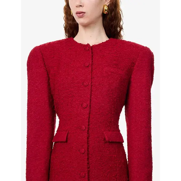 Magda Butrym Padded-shoulder Bouclé Mini Dress