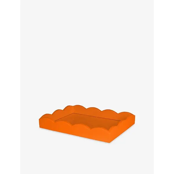 ADDISON ROSS LONDON Small Lacquered Scalloped Tray - Orange
