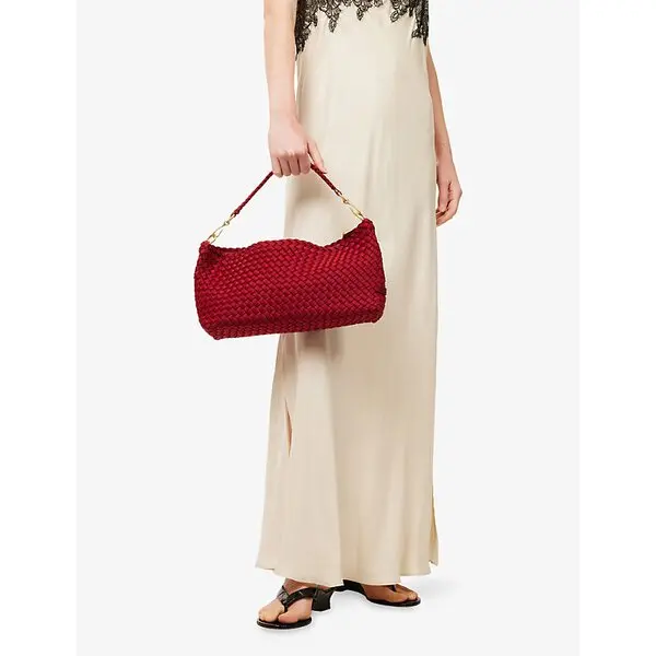 NAGHEDI Porto Halfmoon Woven Shoulder Bag - Rosso