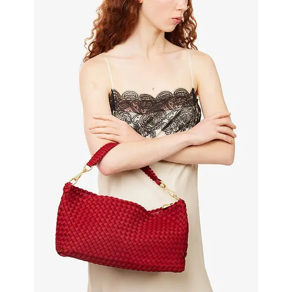 NAGHEDI Porto Halfmoon Woven Shoulder Bag - Rosso