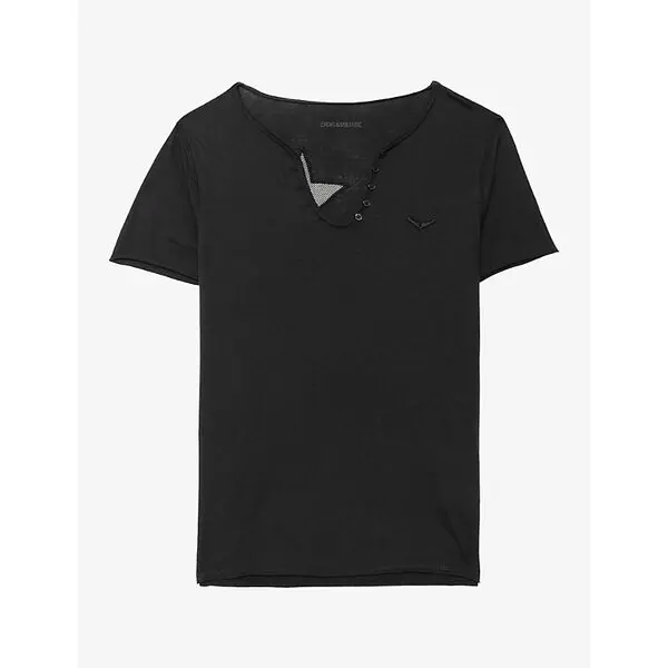 Zadig&Voltaire Star-embellished Short-sleeved Cotton-jersey T-shirt - Gloom