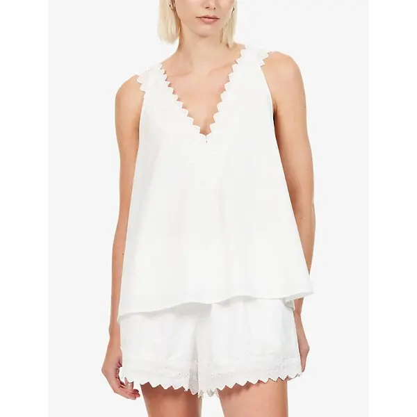 Dissh Annabel Lace-trim Cotton-blend Top