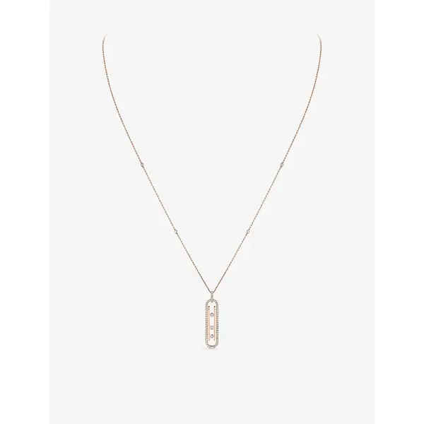Messika Move 10th Small 18ct Gold And Diamond Necklace - Pink