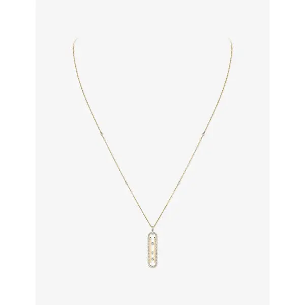 Messika Move 10th Small 18ct Gold And Diamond Necklace - Yellow