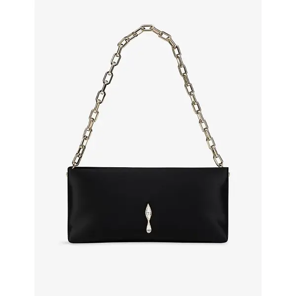 CHRISTIAN LOUBOUTIN Maykimay Satin Clutch Bag - Black