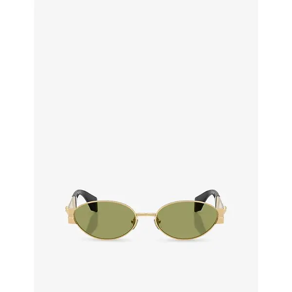 Versace Oval Frame Metal Sunglasses