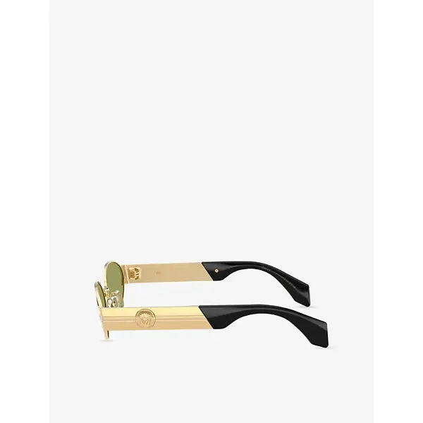 Versace Oval Frame Metal Sunglasses