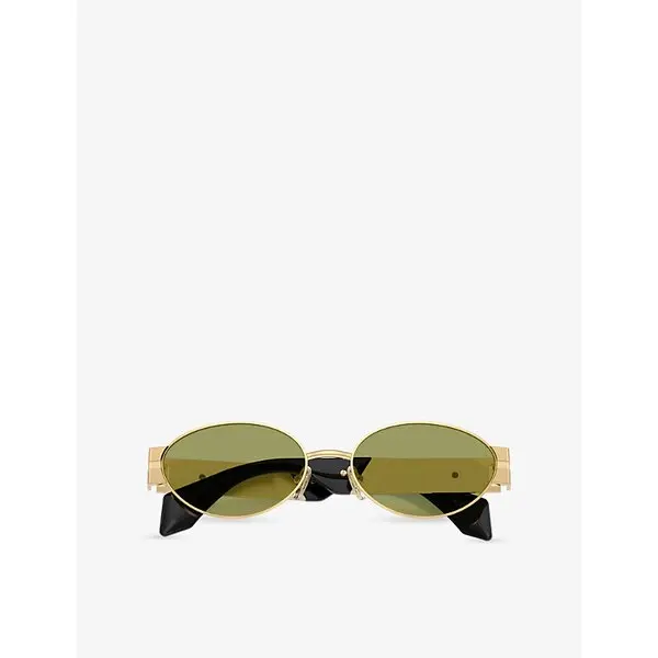 Versace Oval Frame Metal Sunglasses