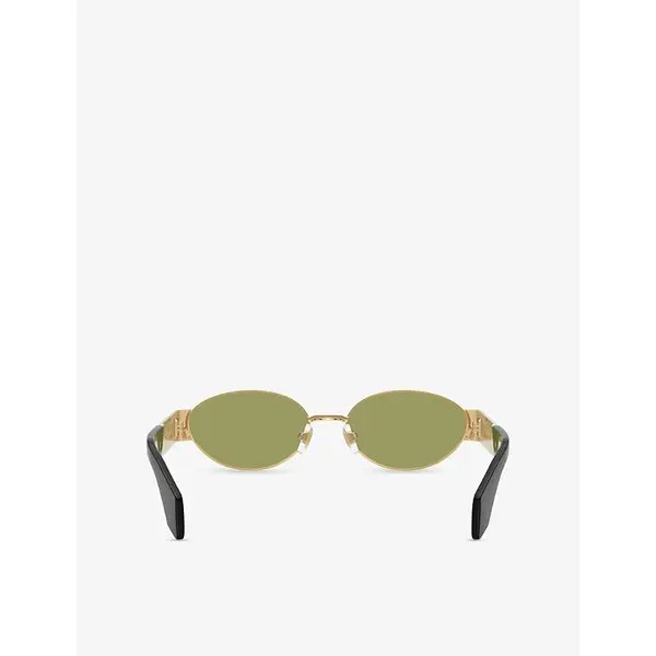 Versace Oval Frame Metal Sunglasses