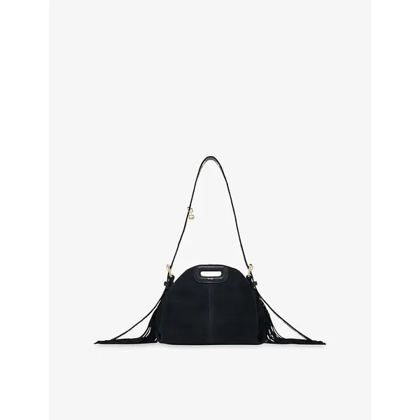 Maje Miss M Mini Suede Shoulder Bag - Black