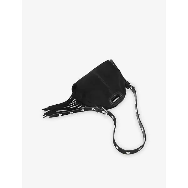 Maje Miss M Mini Suede Shoulder Bag - Black