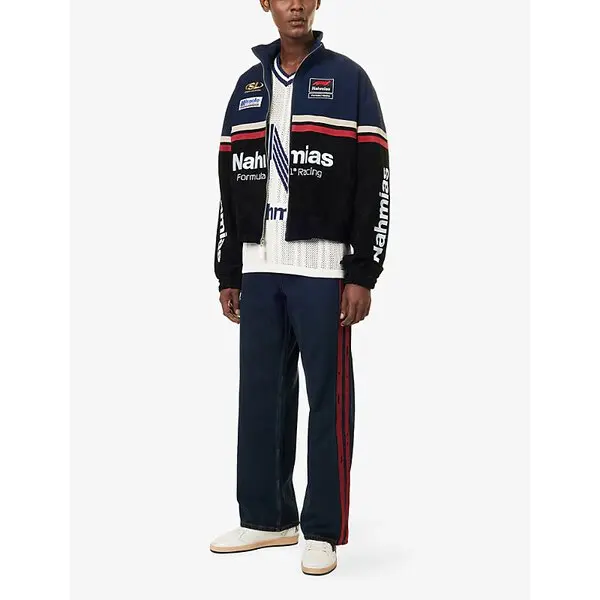 NAHMIAS Racing Stripes Leather Jacket