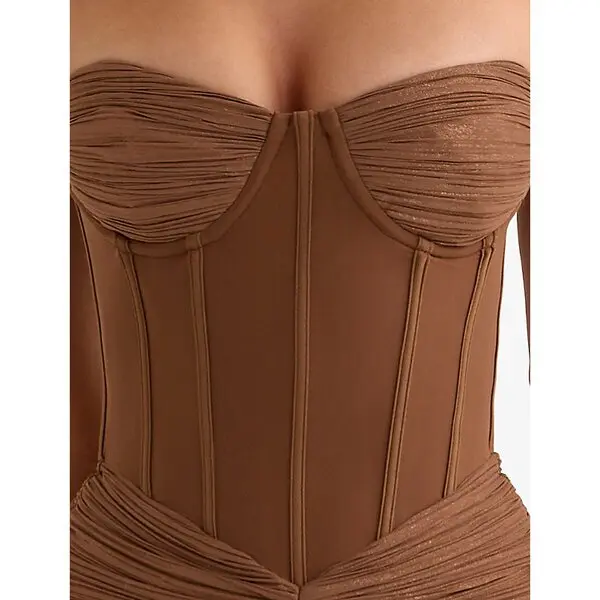 House Of Cb Strapless Sweetheart Draped Mini Dress