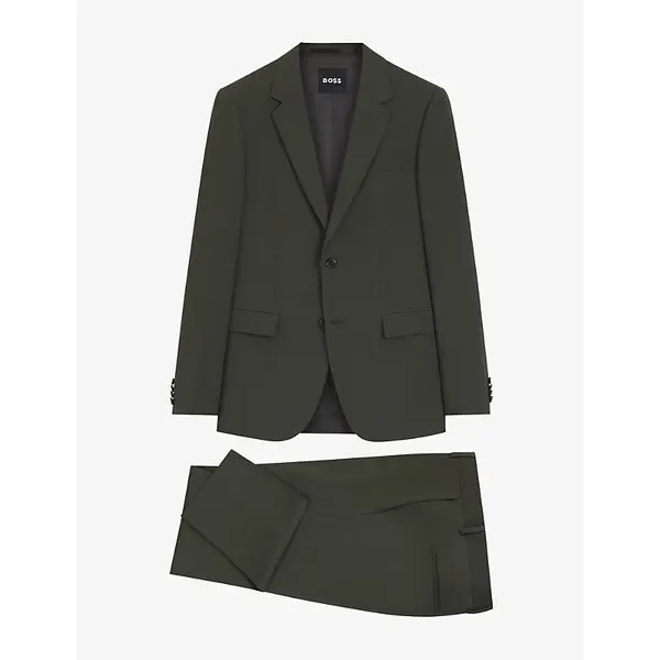 BOSS Single-breasted Slim-fit Stretch-wool Suit