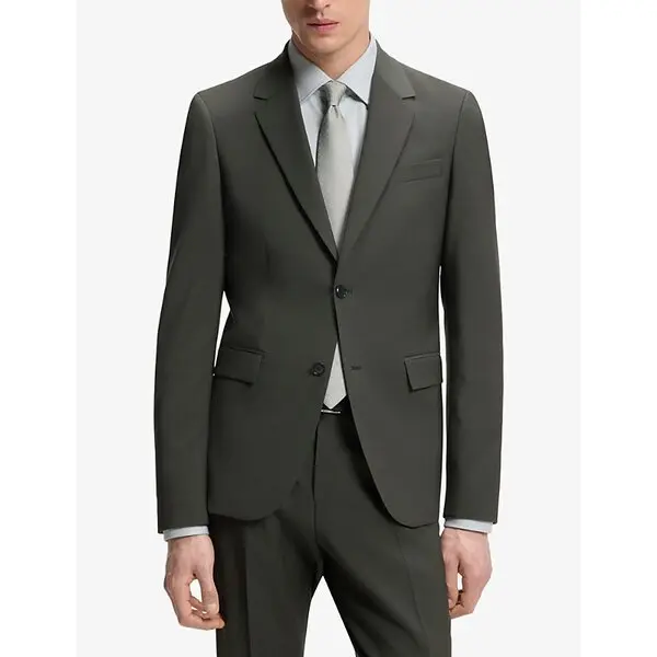 BOSS Single-breasted Slim-fit Stretch-wool Suit