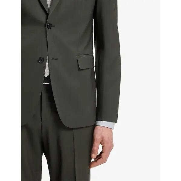 BOSS Single-breasted Slim-fit Stretch-wool Suit