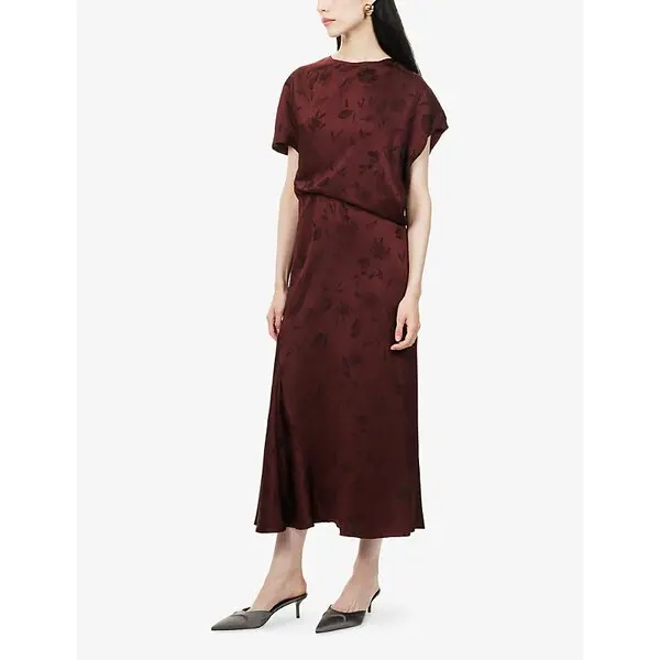 Erdem Floral Jacquard Satin Midi Dress