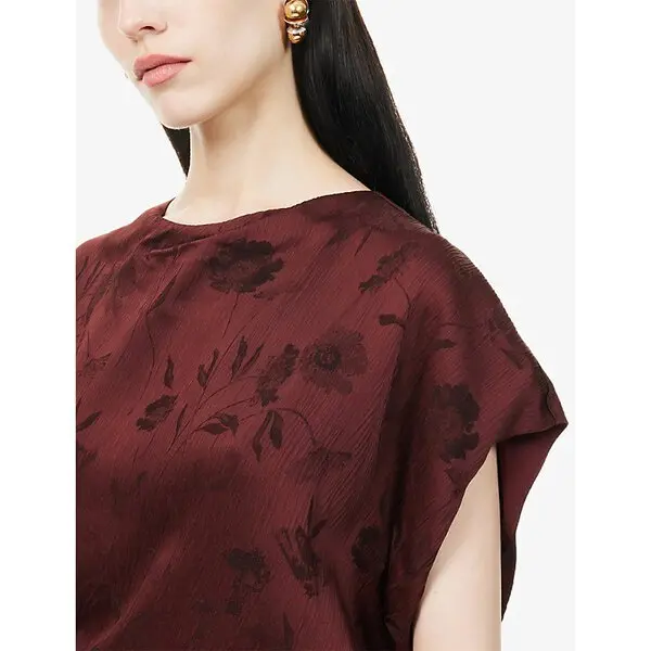 Erdem Floral Jacquard Satin Midi Dress