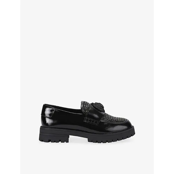 Kurt Geiger Eagle Crystal Patent Leather Loafers