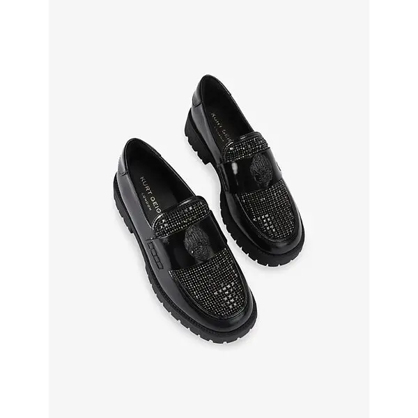 Kurt Geiger Eagle Crystal Patent Leather Loafers
