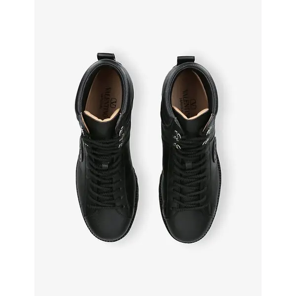 Valentino Garavani Leather Lace-up Combat Boots