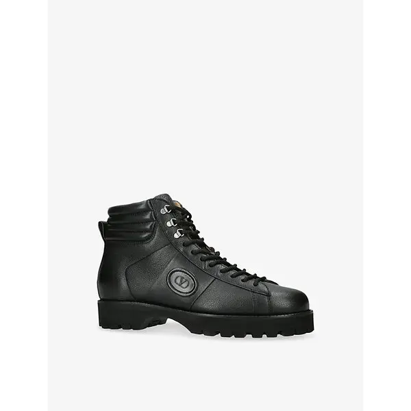 Valentino Garavani Leather Lace-up Combat Boots
